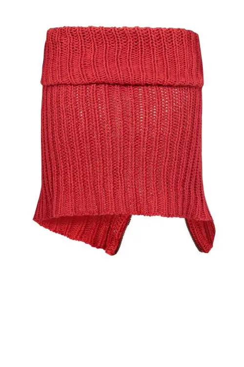 PCFG Cashmere Blend Zipped Knit Mini Skirt - Red