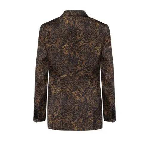 PCFG Print Long Jacket With Shoulder Pads - Leopard