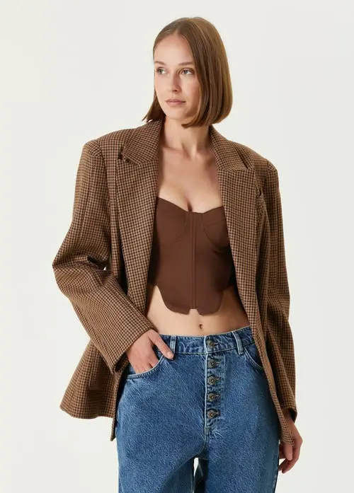 PCFG Cotton Big Shoulder Blazer Jacket
