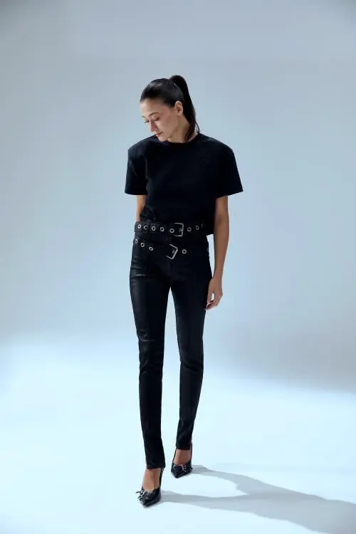 PCFG Belted Skinny Denim Pants