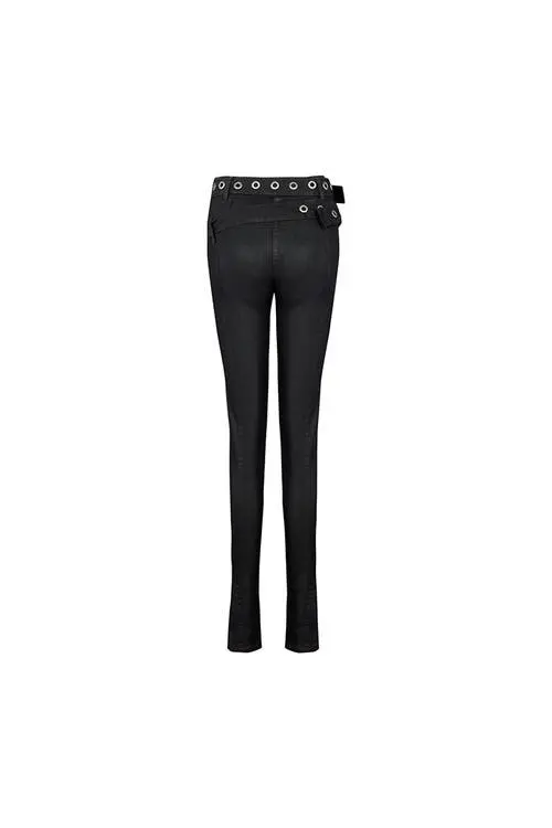 PCFG High-waist Double-belted Skinny Denim Pants
