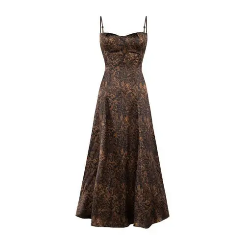 PCFG Pure Silk Strapless Maxi Dress - Leopard