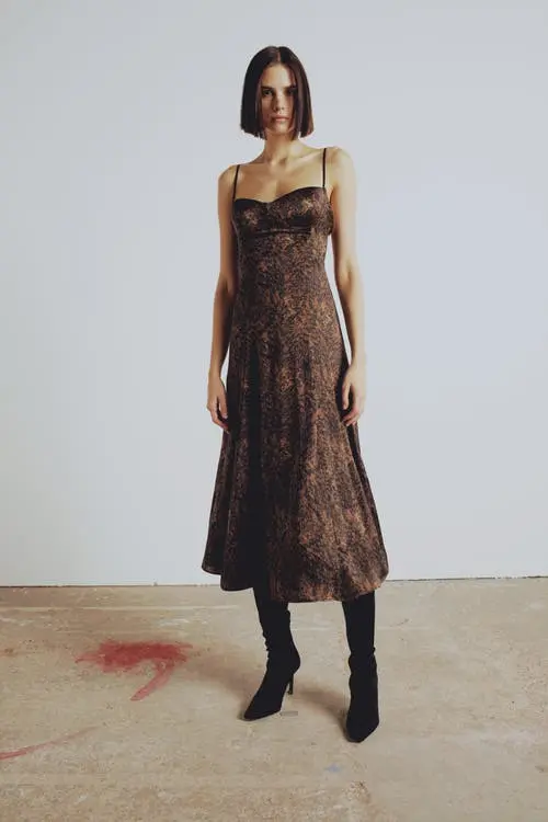 PCFG Pure Silk Strapless Maxi Dress - Leopard