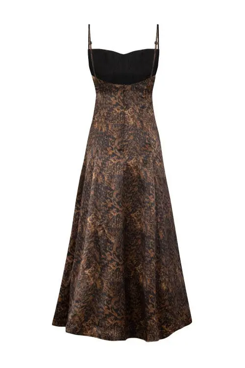 PCFG Pure Silk Strapless Maxi Dress - Leopard