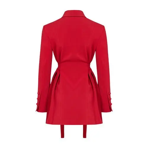 PCFG Wool Blend Jacket Dress - Red