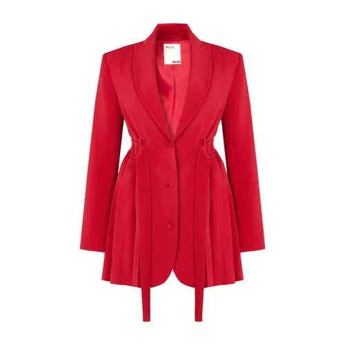 PCFG Wool Blend Jacket Dress - Red