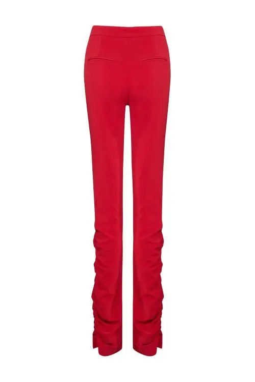 PCFG Wool Blend Your *itch Draped Pant - Red