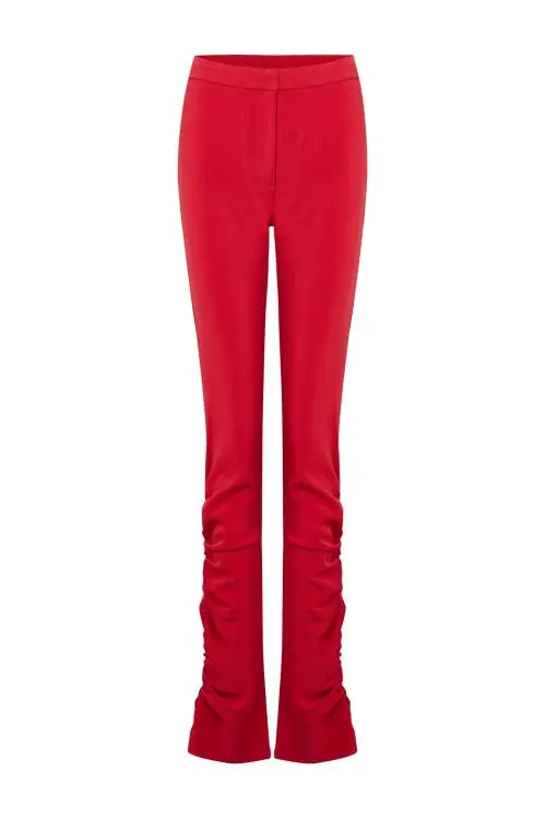 PCFG Wool Blend Your *itch Draped Pant - Red