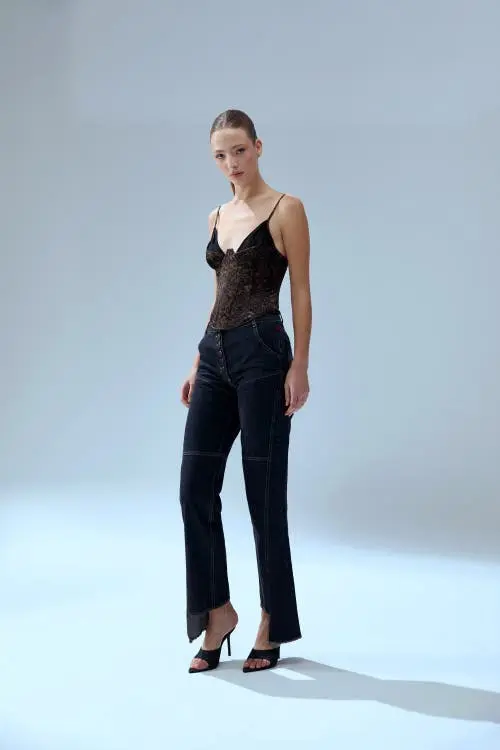 PCFG Pure Silk "itch" Kangaroo Corset Top - Leopard