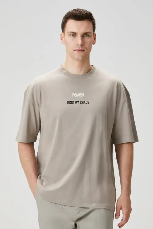 PCFG Pure Cotton Regular Fit Tshirt - Beige