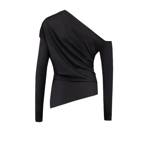PCFG Draped Long Sleeve Top - Black
