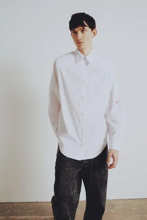 PCFG Pure Cotton Padded Shoulder Shirt - White