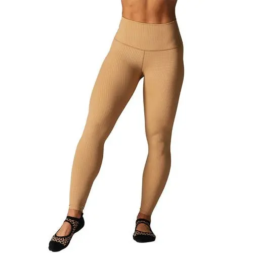 TAVI High Waisted Legging - Camel Houndstooth