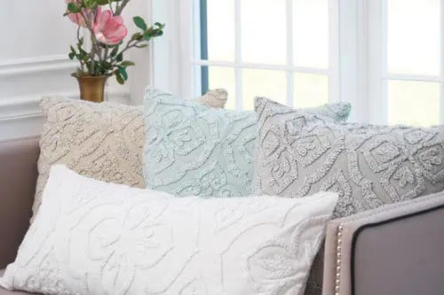 ELISABETH YORK Ninny Floral Tufted Throw Pillow Collection - Beige