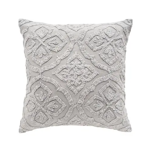 ELISABETH YORK Ninny Floral Tufted Throw Pillow Collection - Grey