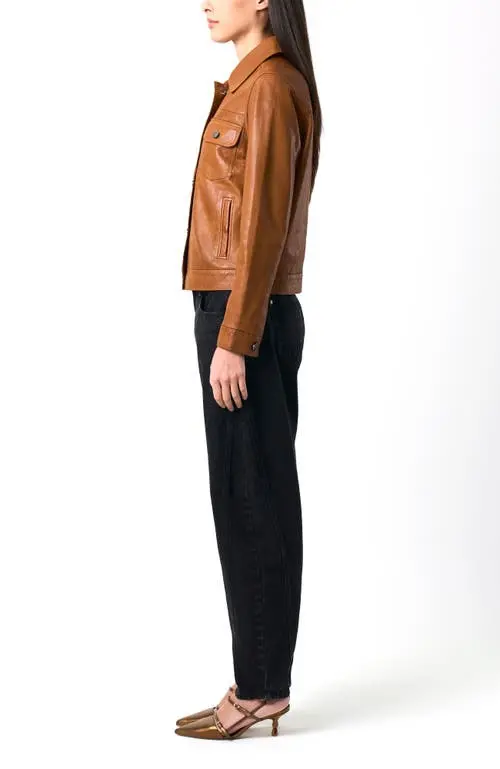 VELEZ Kalahari Leather Trucker Jacket - Honey