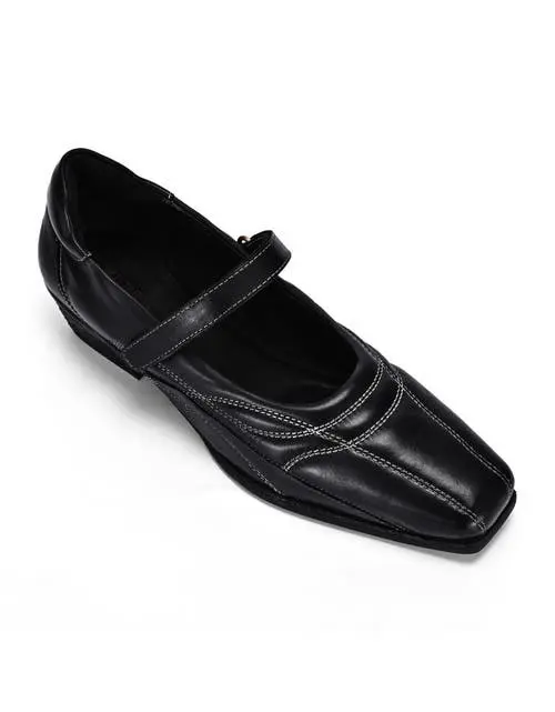 OLD TREND Folk Genuine Leather Mary Jane Heel - Black