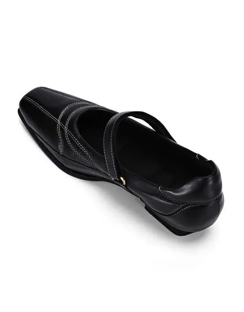OLD TREND Folk Genuine Leather Mary Jane Heel - Black