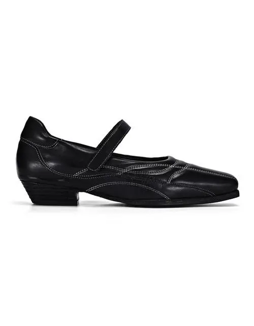 OLD TREND Folk Genuine Leather Mary Jane Heel - Black