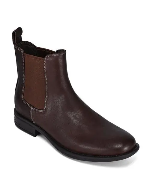 OLD TREND Classic Genuine Leather Chelsea Boots - Coffee