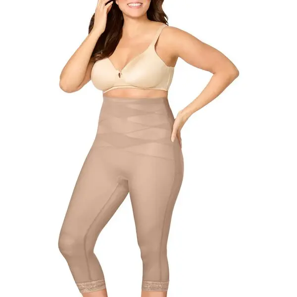 SECRET SOLUTIONS High-waist Capri Shaper - Nude