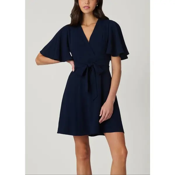 Shoshanna Sophie Crepe Mini Dress - Navy
