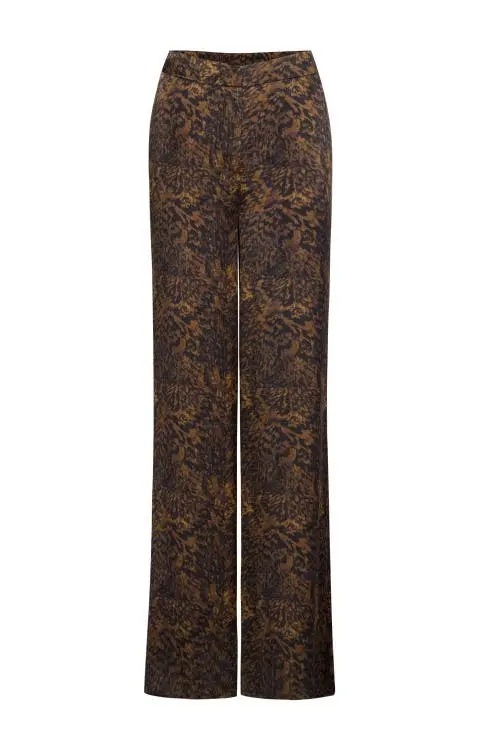 PCFG Print Bootcut Pants - Leopard