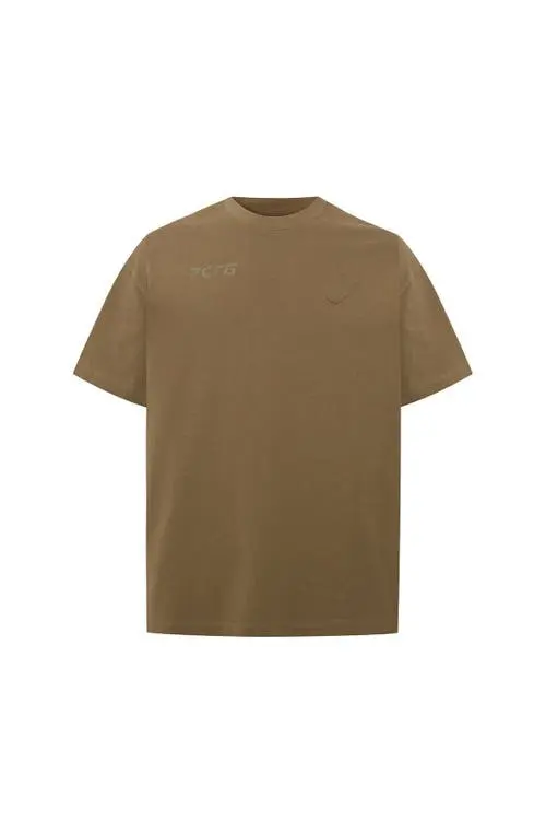 PCFG Cotton Oversized Tee With Emboss Detail - Chino Green