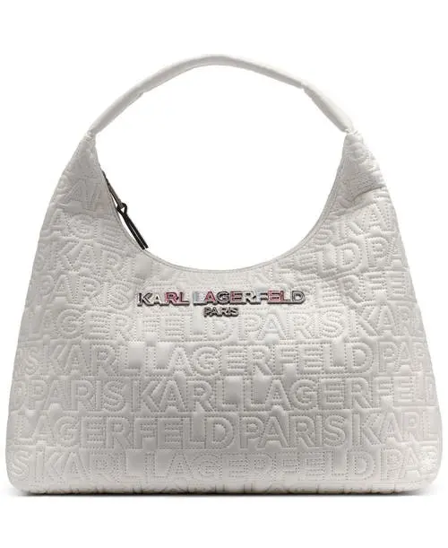 Karl Lagerfeld Paris Monogram Embossed Hobo Bag