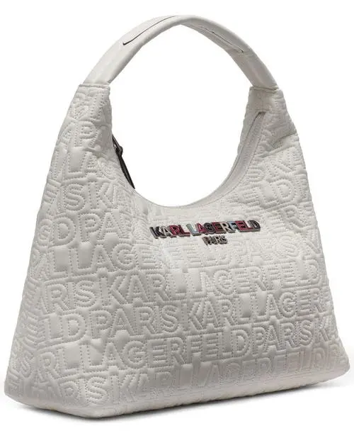 Karl Lagerfeld Paris Monogram Embossed Hobo Bag