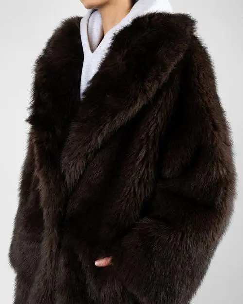 WeWoreWhat Long Faux Fur Jacket