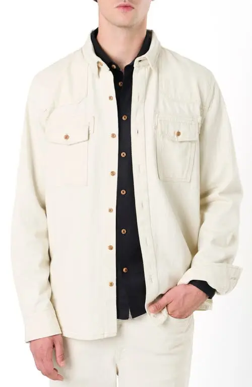 VELEZ Elon Semi-fitted Long Sleeve Overshirt - White