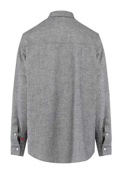 PCFG Wool & Cashmere Blend Your *itch Striped Long Sleeve Shirt