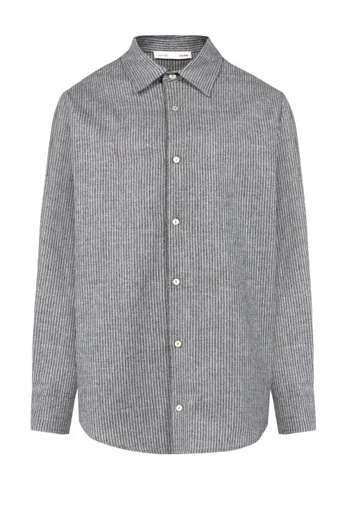 PCFG Wool & Cashmere Blend Your *itch Striped Long Sleeve Shirt