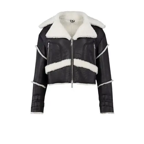 PCFG Leather Fur Trimmed Jacket