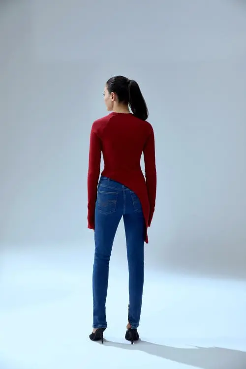 PCFG Two-tone Ribbed Long Sleeve Top