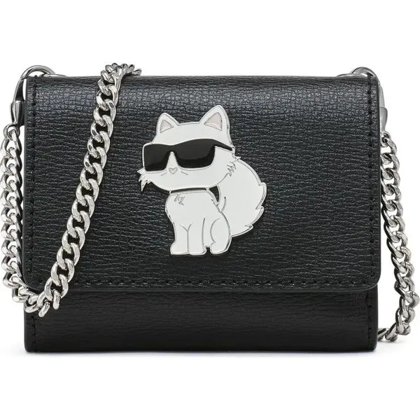 Karl Lagerfeld Paris Wallet On A Chain - White/black 2