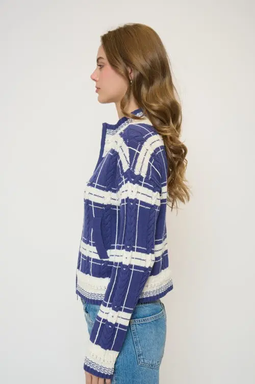 Central Park West Eden Specialty Stitch Knit Bomber