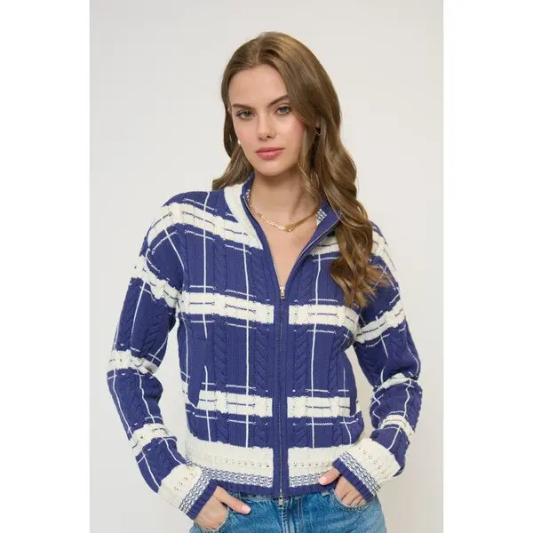 Central Park West Eden Specialty Stitch Knit Bomber