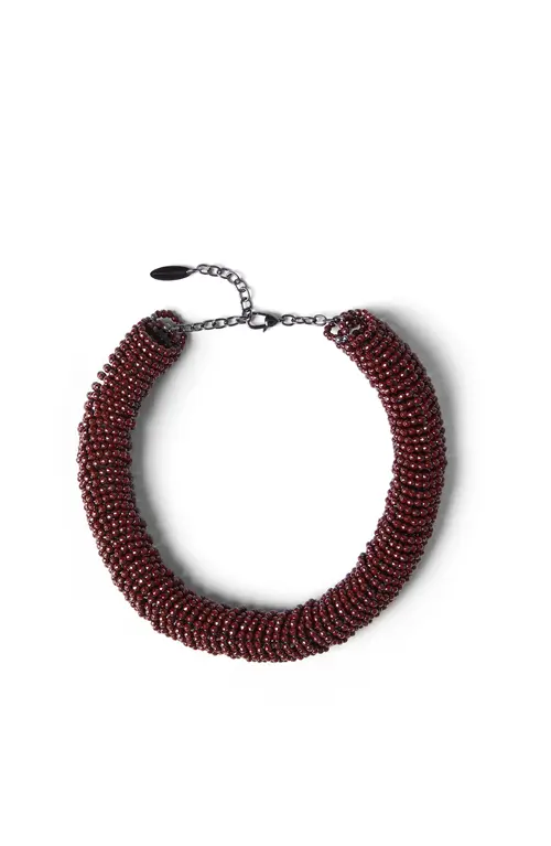 Brunello Cucinelli Sterling Silver Choker - Red