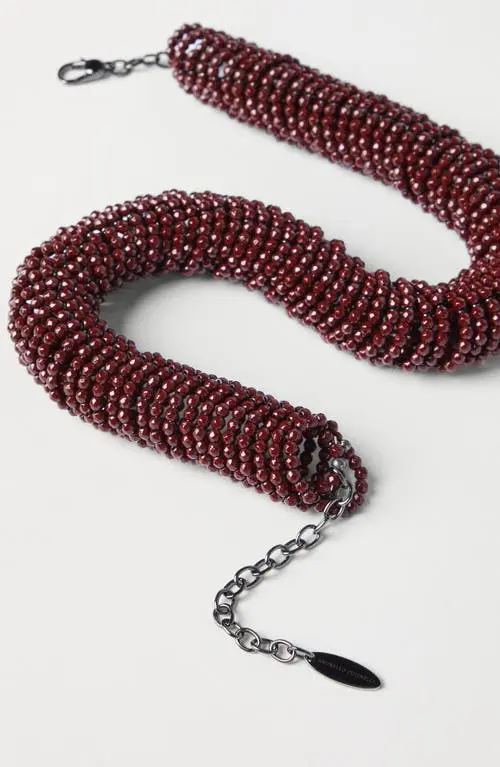 Brunello Cucinelli Sterling Silver Beaded Choker