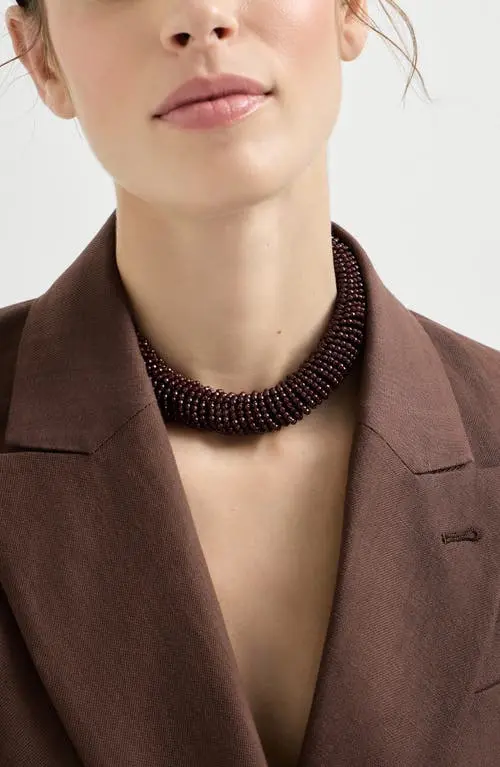 Brunello Cucinelli Sterling Silver Beaded Choker