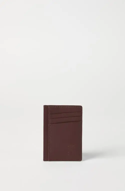 Brunello Cucinelli Calfskin Card Case - Brown