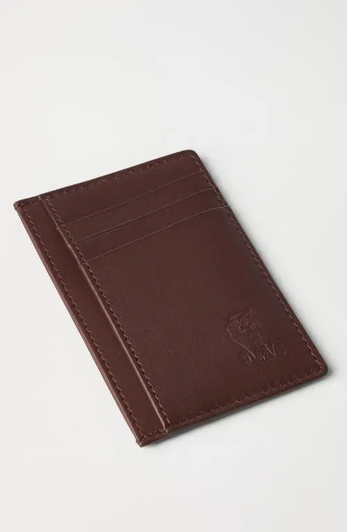 Brunello Cucinelli Calfskin Card Case - Brown