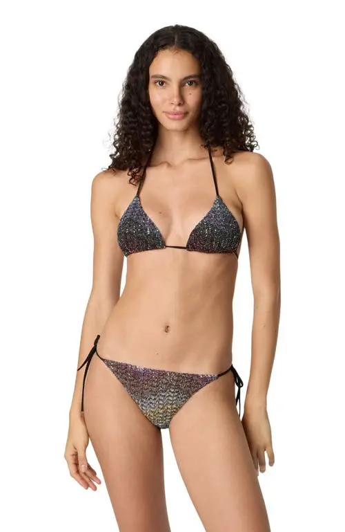 Missoni Mixed Viscose Lamé Bikini With Sequins