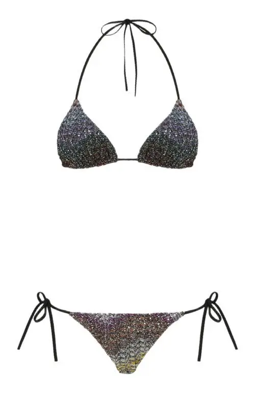 Missoni Mixed Viscose Lamé Bikini With Sequins