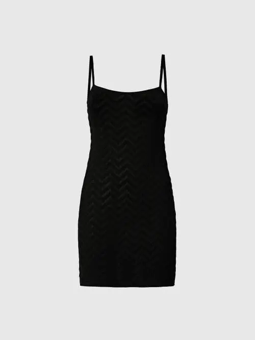 Missoni Cotton And Viscose Chevron Mini Dress - Black
