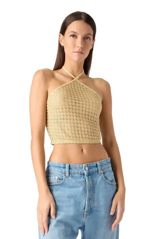 Missoni Lamé Viscose Top With Halter Neckline - Gold
