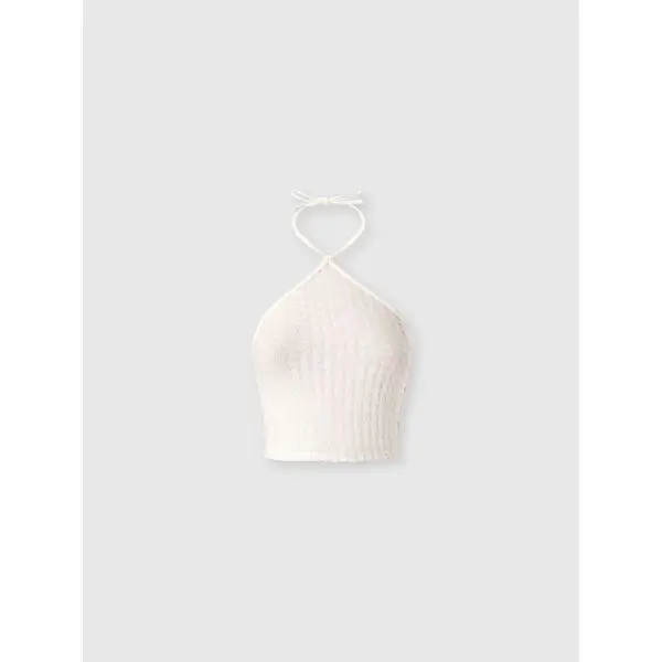 Missoni Lamé Viscose Top With Halter Neckline - White