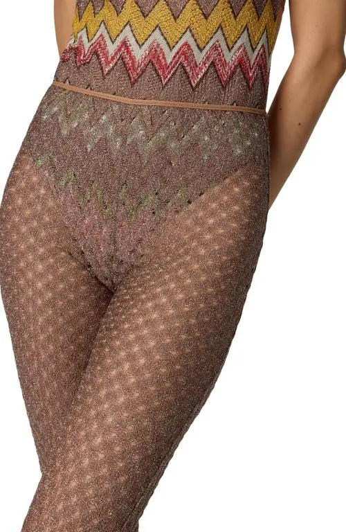 Missoni Lamé Viscose Cover-up Trousers With Spiderweb Pattern